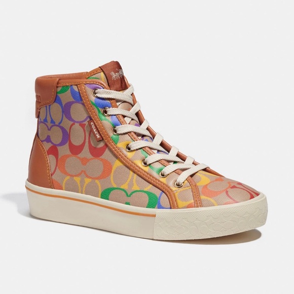 Coach | Shoes | Nwt Coach Citysole High Top Platform Sneaker In Rainbow ...